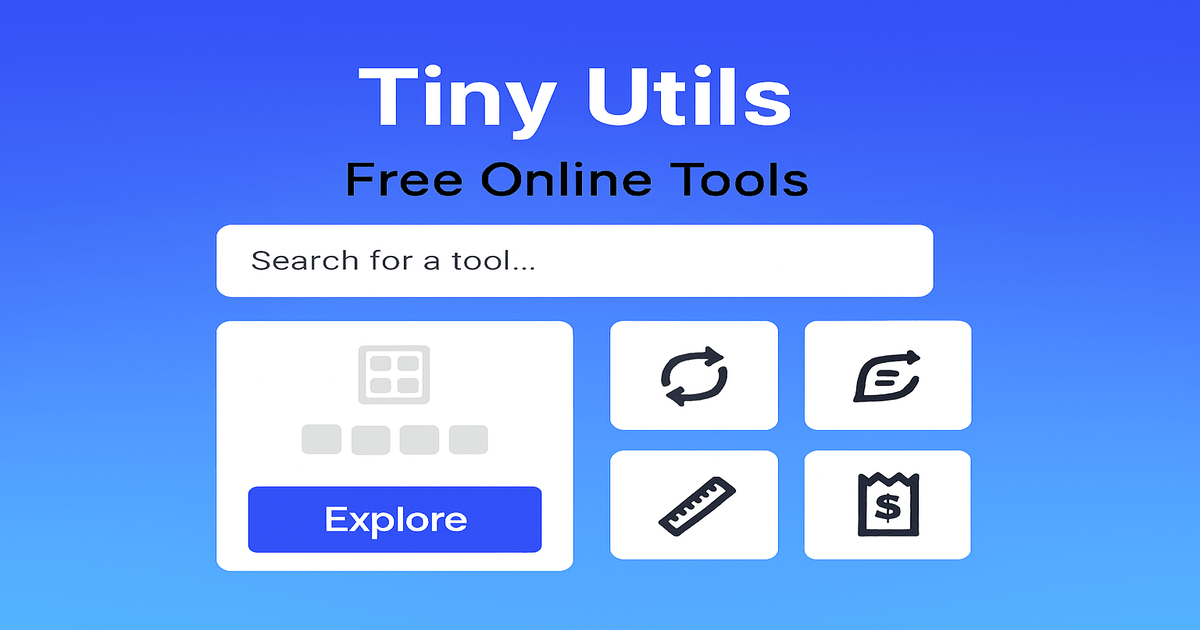 QuickUtilityTools – Free Online Calculators & Productivity Tools